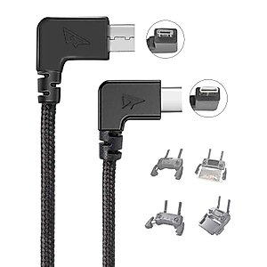RCstyle Durable Micro USB-IOS Cable Compatible with DJI Mavic Air/Pro/Mini/Spark (to Type-C)
