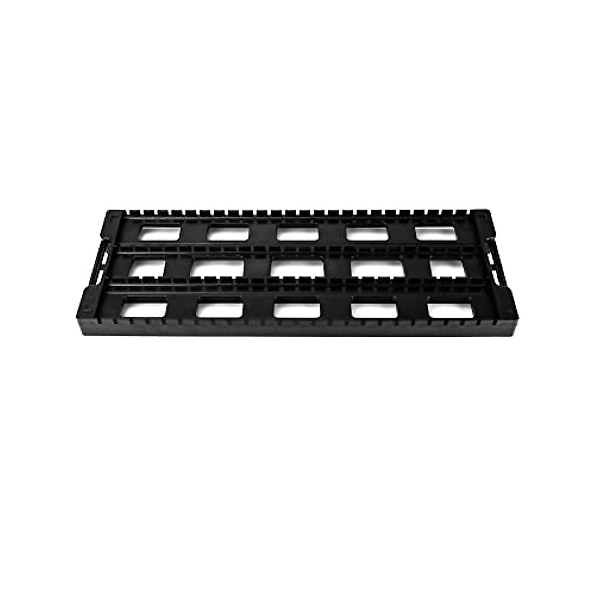 QWORK Antistatic ESD Circulation Rack Shelf - Plastic Black Rack with 25 Slots for PCB Storage (4 Pack)