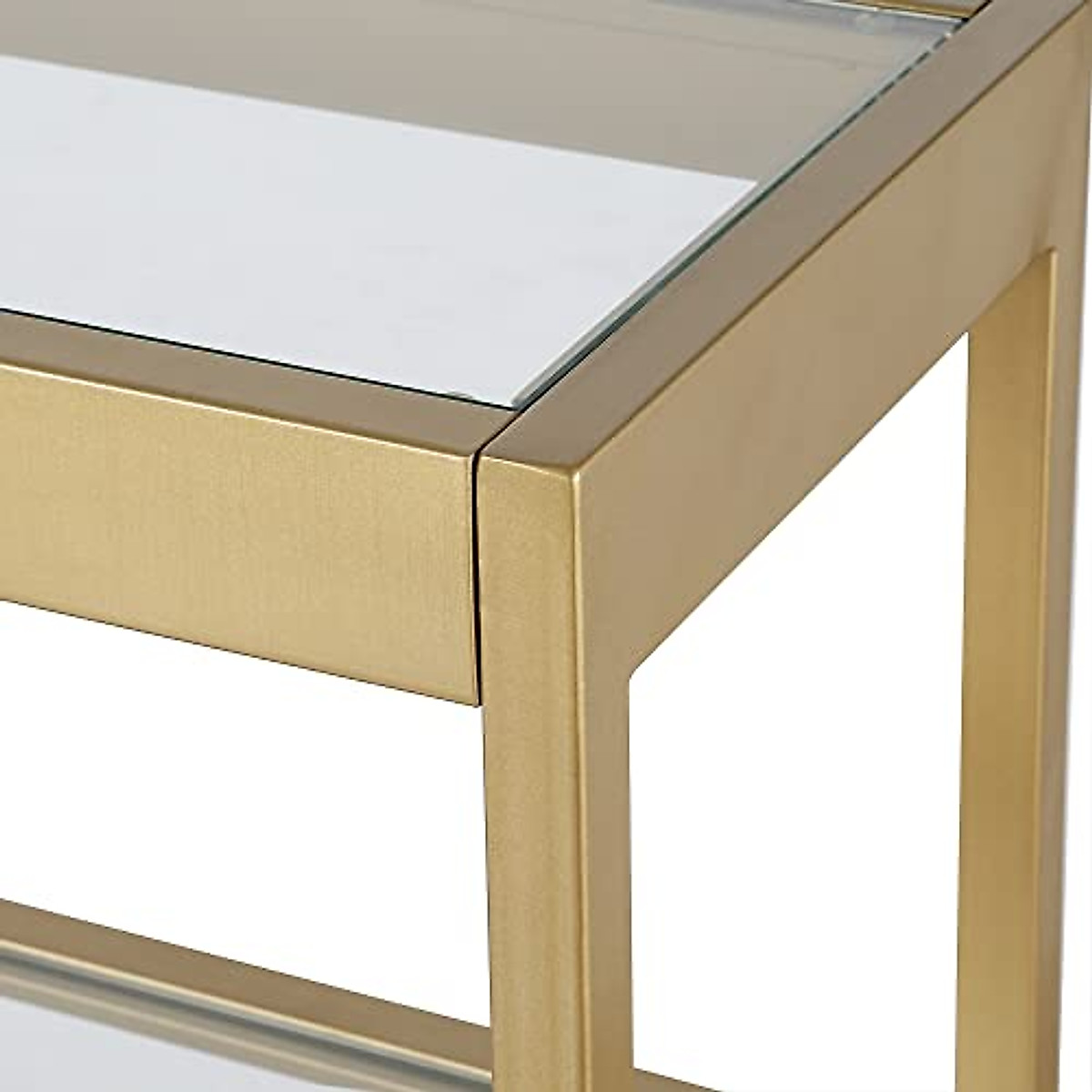 Henn&Hart 55" Wide Rectangular Console Table in Brass, Entryway Table, Accent Table for Living Room, Hallway