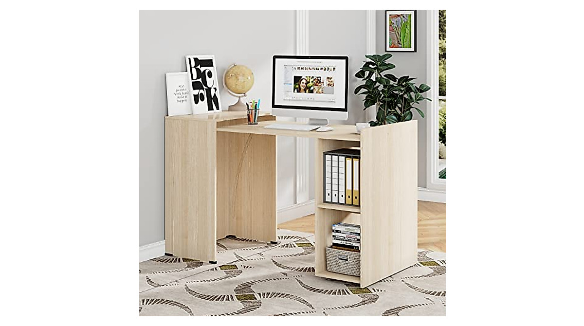 Tangkula Extendable Computer Desk for Small Spaces