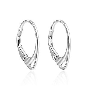 10pcs Adabele Authentic 925 Sterling Silver Leverback Earring Hooks 23mm Oval Tarnish Resistant Rhodium Plated Earrings Jewelry Making Findings SS15-3