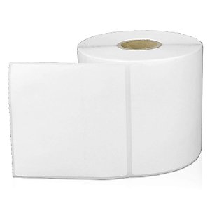 OfficeSmartLabels - 3" x 3" Direct Thermal Labels - Compatible with Zebra & Rollo Desktop Printers and More – 1” Core, Permanent Adhesive & Perforated [500/Roll, 2000 Labels in 4 Rolls]