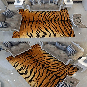 Animal Tiger Print Area Rugs for entryway Rugs 1'x1.7'/12"x20"/30x50cm, for Living Room, Anti-Skid Extra Comfy Fluffy Floor Carpet for Indoor Home Decorative