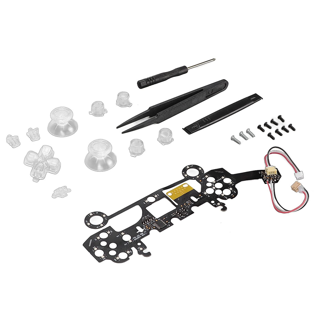 Multi Colors Luminated D pad Thumbstick D Pad Face Buttons for PS5 Controller,8 Colors 19 Modes DIY Classical LED Light Kit for PS5,Good Gift