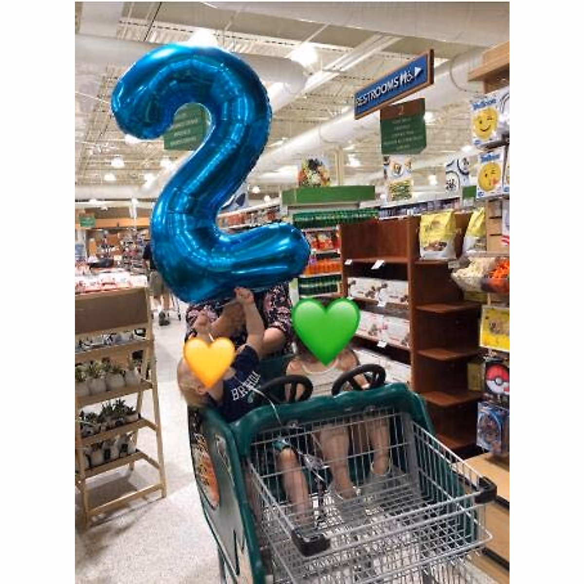 2 Number Balloon Blue Big Number Balloons 40 Inch kit for Happy Birthday Party Decorations Foil Mylar Helium Baby Shower