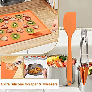 6 Pcs Silicone Dehydrator Sheets, Silicone Tray with Edge for 13" x 12" Trays, Reusable Silicone Dehydrator Trays Compatible with Cosori CP267-FD for Jerky, Fruit, Meat, Vegetables, Crackers