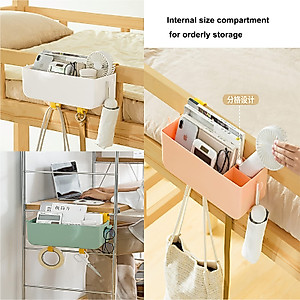 WYZHDQ Bedside Organizer Storage Caddy Hanging as Bunk Bed Storage Accessories Handrail Multi Pockets for Dorm Bunk Bed Shelf
