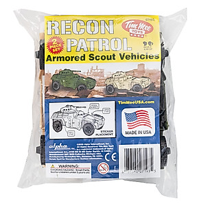 TimMee Recon Patrol Armored Cars - Plastic Army Men Scout Vehicles USA Made
