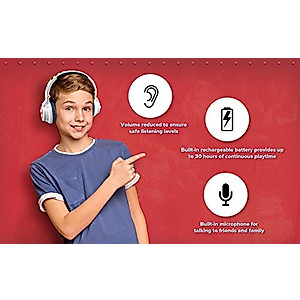 eKids Ghostbusters Kids Bluetooth Headphones, Wireless Headphones with Microphone Includes Aux Cord, Volume Reduced Kids Foldable Headphones for School, Home, or Travel