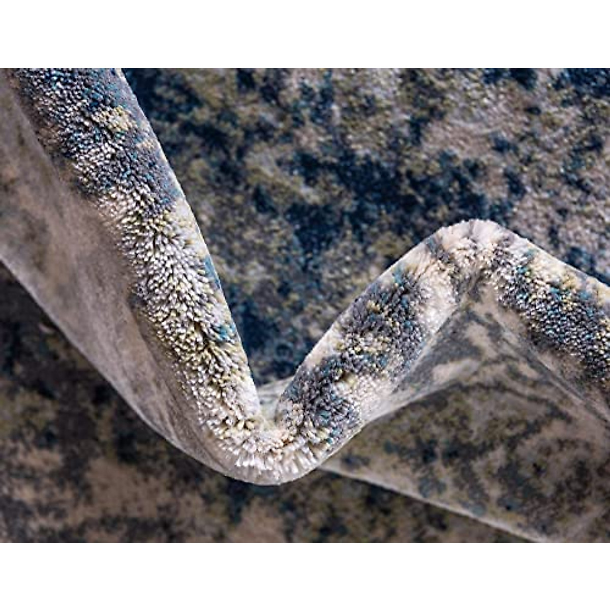 Rugs.com Gossamer Collection Rug – 5 Ft Round Navy Blue Medium Rug Perfect for Kitchens, Dining Rooms