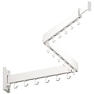 BOQORAD Wall Mounted Clothes Hanger Rack, Clothes Drying Rack,Laundry Drying Rack,Collapsible Clothes Rack Wall Mount, Retractable Drying Rack Clothing,Space-Saver,Clothes Dryer Rack,White Color