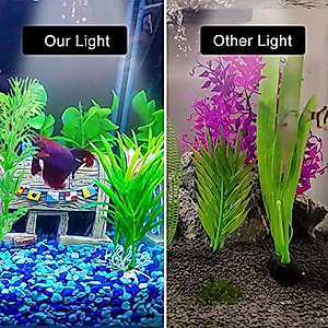 Senzeal X3 Libra Aquarium Fish Tank Light US 6W 12 LED Aquarium Planted Clip Lamp 600LM for 8-15 Inch Fish Tank White LED Lighting