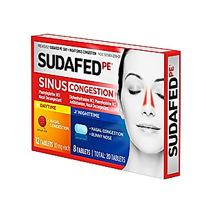 Sudafed PE Day and Night Sinus Pressure & Congestion Tablets, 20 Count