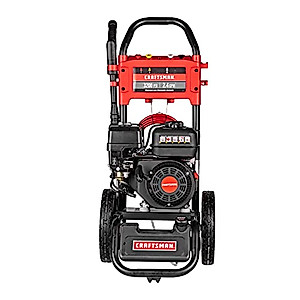 Craftsman CMXGWFN061200 3200 PSI Gas Pressure Washer, 2.4 GPM, Craftsman Engine, Includes Spray Gun and Wand, 4 QC Nozzle Tips, 1/4-in. x 25-ft. Hose, Red