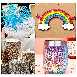 Holographic Chunky Glitter, Rose Gold Glitter, Chunky Mix Glitter, Poly Holographic Chunky Mix Glitter for Resin, DIY, Body & Nail Art Decoration