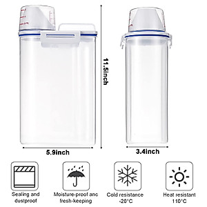 LEWIJO 7509 Rice Container Bin with Pour Spout - Airtight Storage for 4.4lbs of Rice, white