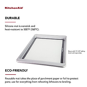KitchenAid Silicone Baking Mat, 12x17-Inch, Gray
