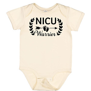 inktastic NICU Warrior with Arrow and Baby Footprints Baby Bodysuit Newborn Natural 37d7b