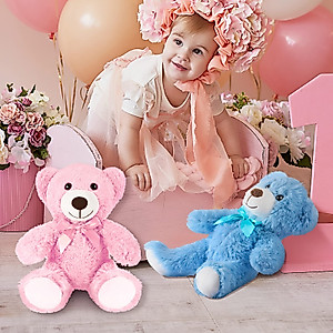 Civaner 4 Pack 14 Inches Christmas Bear Plush Stuffed Animals Cute Soft Bears Bulk for Girls Boys Girlfriend (Pink, Blue, White, Purple)