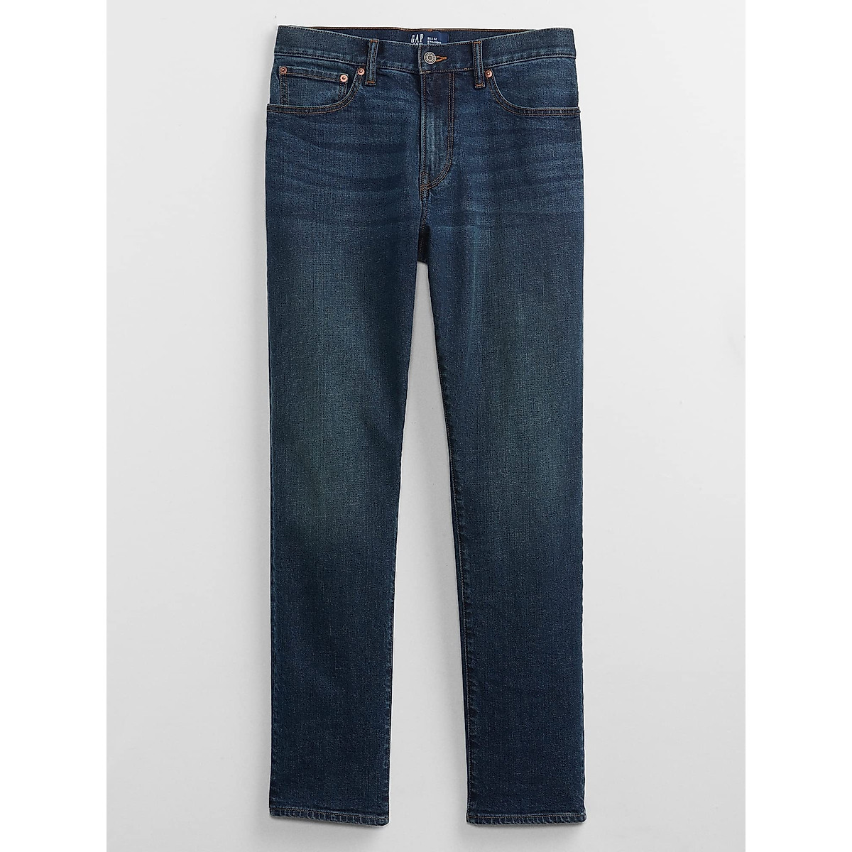 GAP Mens Straight Taper Fit Jeans, Dark Wash Indigo, 34W x 32L US