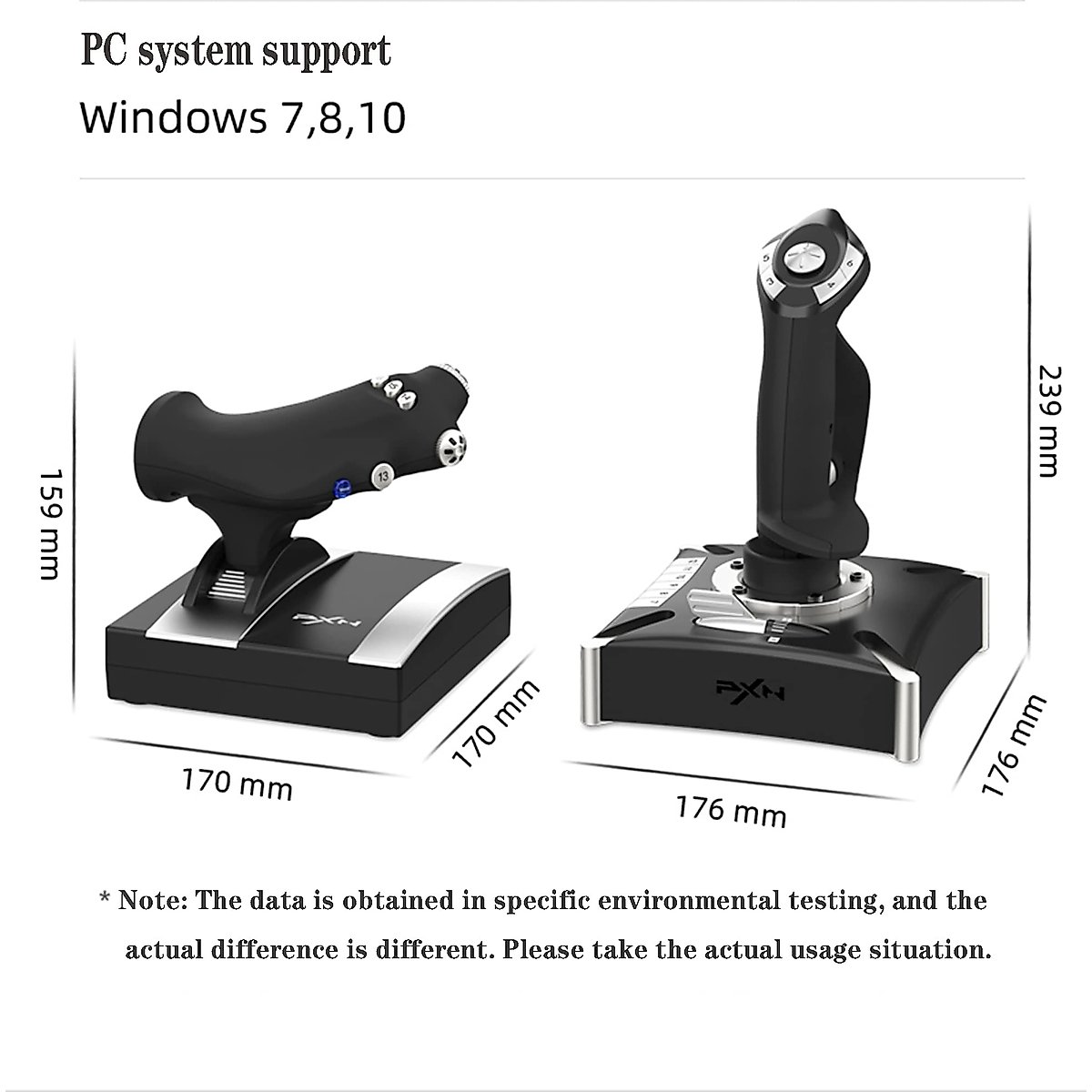 PXN-2119Pro Flight simulator controls Flight Stick with Vibration for PS4/xbox one/xbox Series X/S PC Windows 7/8/10/11（Not Support Mac Systems PS3/ PS5/xp/vista）Original handle guide
