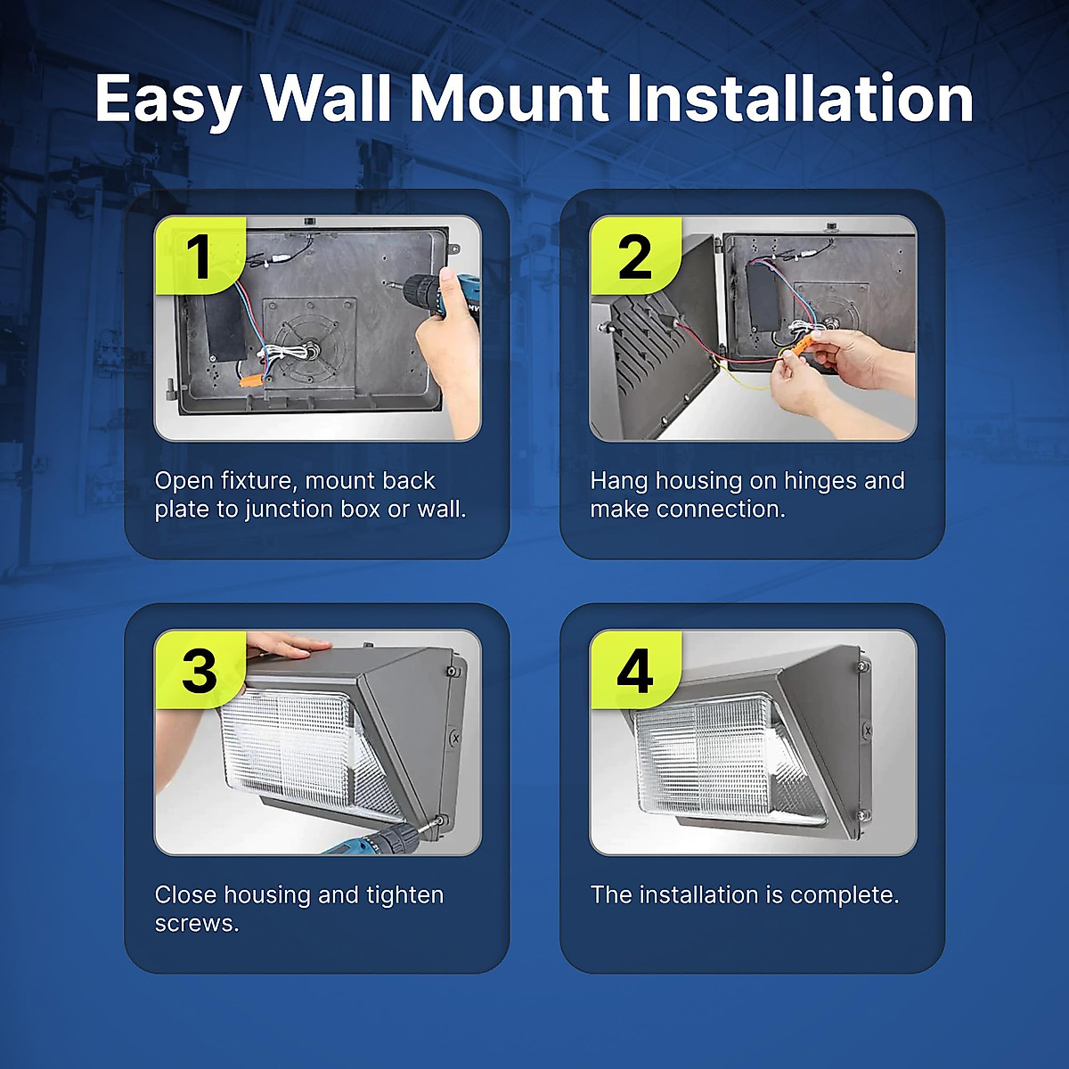 Konlite - 120W Commercial LED Wall Pack Light with Photocell, IP65 Rated, ETL Listed Wall Light Fixtures, Wall Lights for Outdoor Lighting, 17,400LM, 5000K Daylight, Dusk to Dawn, Dimmable 0-10V