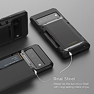 VRS Design Damda Glide Pro Phone Case for Pixel 6 Pro, Sturdy Semi Auto Wallet [4 Cards] Case Compatible for Pixel 6 Pro Case (2021)