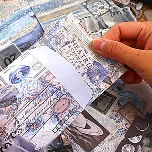 200 Pieces Vintage Scrapbook Kit Scrapbook Stickers Journaling Stickers for Scrapbooking Materials, Planner DIY Arts Craft Collage