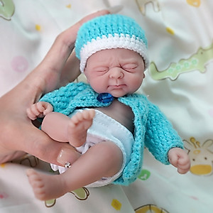 7" Girl Micro Preemie Full Body Silicone Wronged Baby Doll Lila Lifelike Mini Reborn Doll Surprice Children Anti-Stress