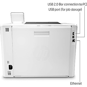 HP Color Laserjet Pro M454dw Print only Wireless Ethernet Laser Printer for Home Office, 28 ppm, 2.7" Touchscreen, 600 x 600 dpi, 8.5 x 14, 512MB RAM, Auto Duplex Printing, White, Cbmou Printer Cable