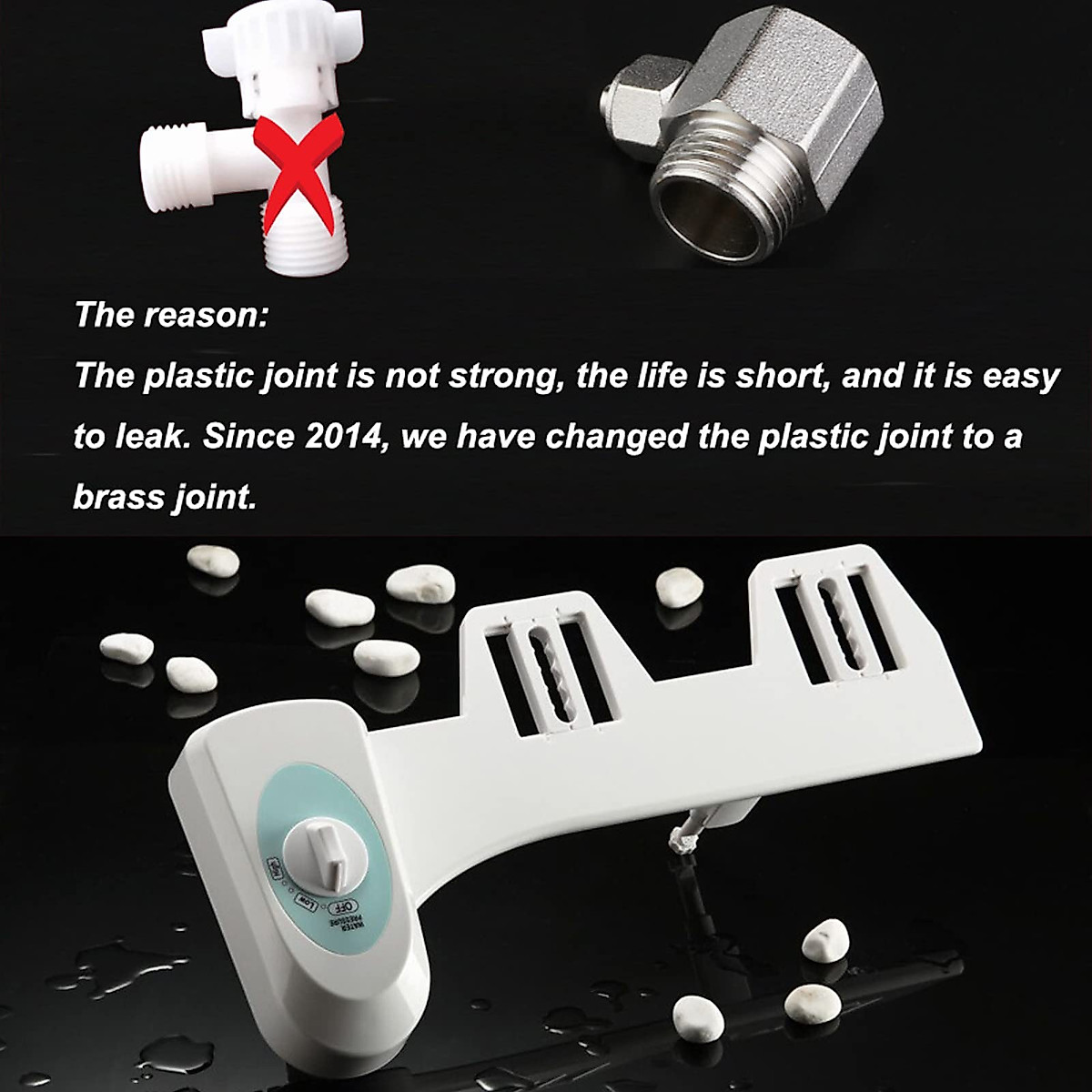 Bidet Attachment for Toilet, Smart Bidet Sprayer with 2 Retractable Self Cleaning Nozzle, Hygienic Toilet Bidet for Men Women, Fresh Cold Water Sprayer, Adjustable Water Pressure (1/2)