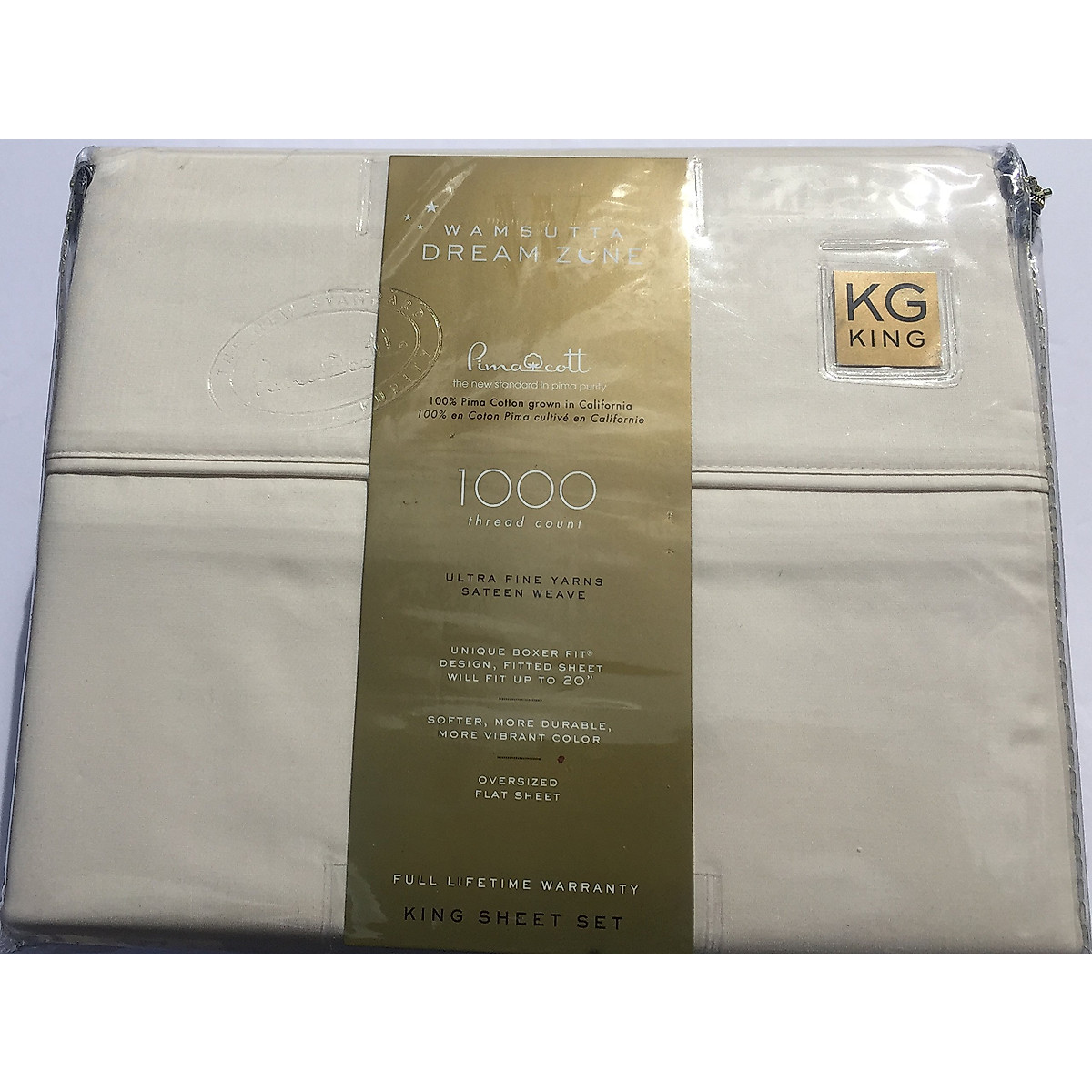 Wamsutta Dream Zone 1000-Thread-Count PimaCott King Sheet Set in Ivory