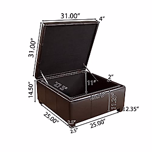 Christopher Knight Home Richmond Bonded Leather Storage Ottoman, Espresso