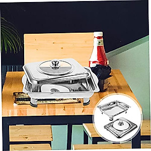Homoyoyo 1pc Buffet Tray Heated Suit Snack Set Pan with Lid Chafing Trays Warming Tray with Lids Buffet Food Trays Simple Tray Kitchen Food Holder Classic Food Holder Steam Chocolate Plate