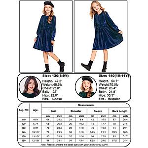 Arshiner Baby Girl Xmas Dress Winter Fall Dress for Kids Twirly Patry Formal Frock (Blue, 8-9 Years)