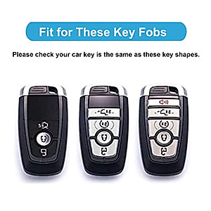 Key Fob Cover Case for Ford Soft TPU Key Holder Full Coverage Car Key Protector with Leather Keychain Lanyard for Ford Explorer Mustang Fusion Escape F150 F250 F350 F450 F550 Edge, Red