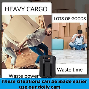 ASCSAPX Folding Hand Truck,Dolly Cart with 4 * 360°Rotate Wheels,200 lbs Heavy Duty Truck and Portable Cart,Travel, Moving, Shopping, Office Use, Black