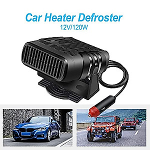 Car Heater 2 in 1 Auto Car Windshield Portable Heater Cooling Fan 12V 120W Auto Defogger 360° Rotatable Fast Heating Quickly Defrost…