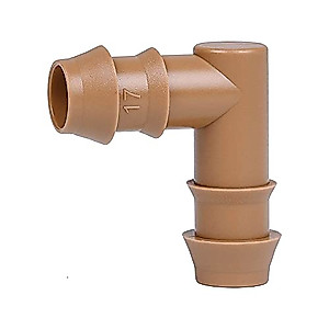 JAYEE 25 Pack Drip Irrigation Barbed Elbow Fittings (17mm) for 1/2" Drip Hose(0.600”ID) ，Sprinkler Tubing Connector for Drip System