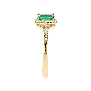 Gin & Grace 10K Yellow Gold Natural Emerald Diamond (SI1) Propose Promise Ring for Women