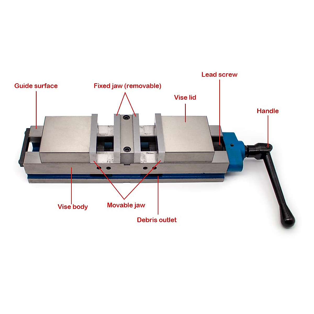 LeTkingok Q93 Series 4-inch Double-station Vice Nodular Cast Iron Precision Machine Vise for CNC Milling Machine CNC Center