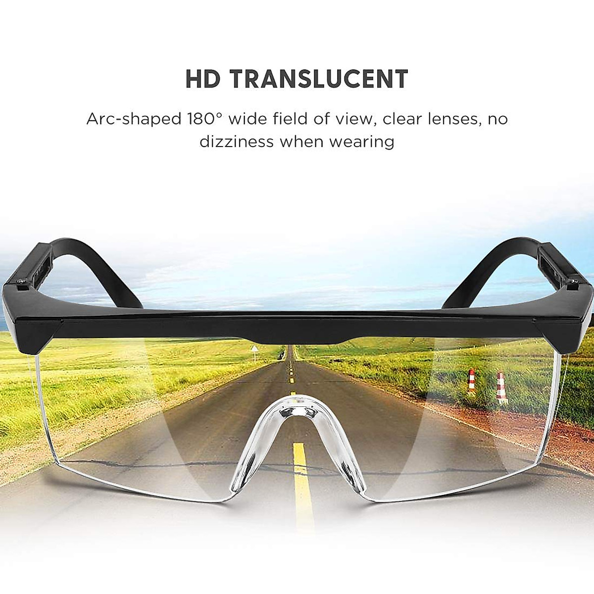 FUJIWARA Safety Goggles, Anti Fog over eyeglasses,Eye Protection with Clear View for Lab,Work,Construction,Shooting,Chemistry,2 Pack(1 Louver-type Ventilation and 1 Adjustable Arms)