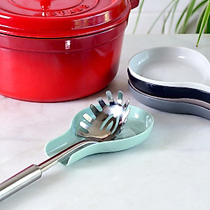 Youngever 5 Pack Plastic Spoon Rests, Kitchen Utensil Holders, Plastic Spoon Holders (Urban Color)