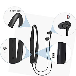 Magnetic Wireless Bluetooth Headphones, Neckband Earbuds with Microphone, Sweatproof Light Weight Headphones for Sport Workout Running