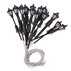 Amagogo 20pcs 1/100 3V HO Scale Miniature Street Lights Railway Train LED Lamp Post Single Head Garden Landscape Decoration for Diorama Sand Table