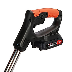 Cordless Electric Lawn Mower 21V 2000mAh Batteries Powered Trimmer Rechargeable 3 in 1 D-Shaped Handle with 2 Wheel Electric Lawn Mower (Black)