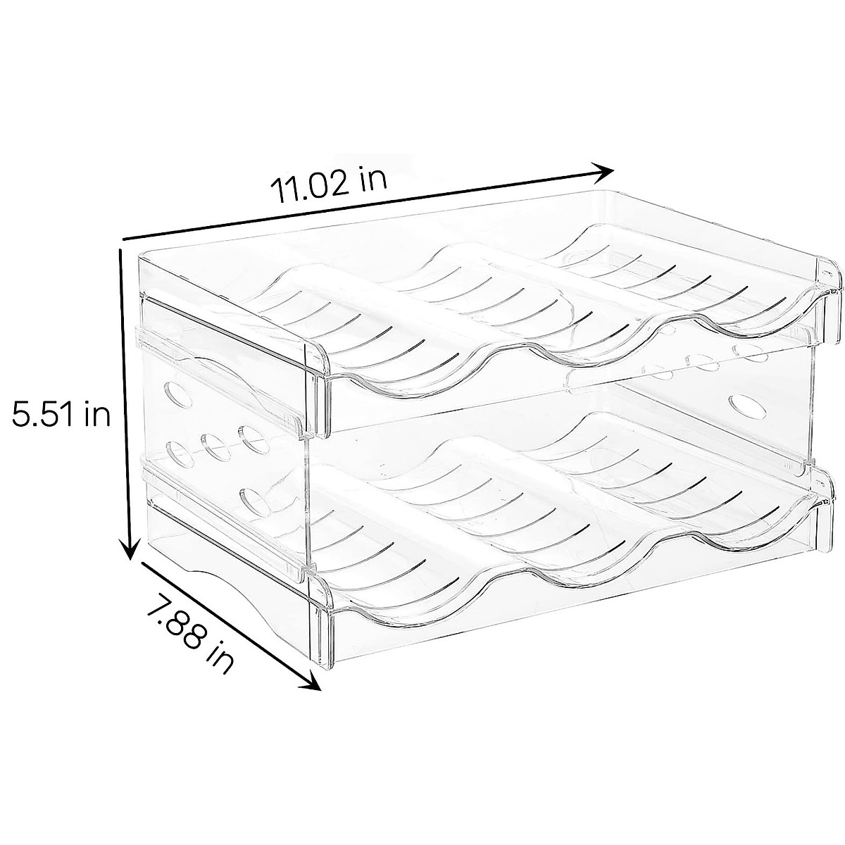 PEFWO Water Bottle Organizer, Stackable Cup Organizer for Cabinet, Water Bottle Holders for Kitchen Countertop, Tabletop, Pantry, Refrigerator -2 Packs, Hold 6 Bottles