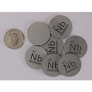 Niobium (Nb) 27mm Metal Disc 99.95% Pure for Collection or Experiments