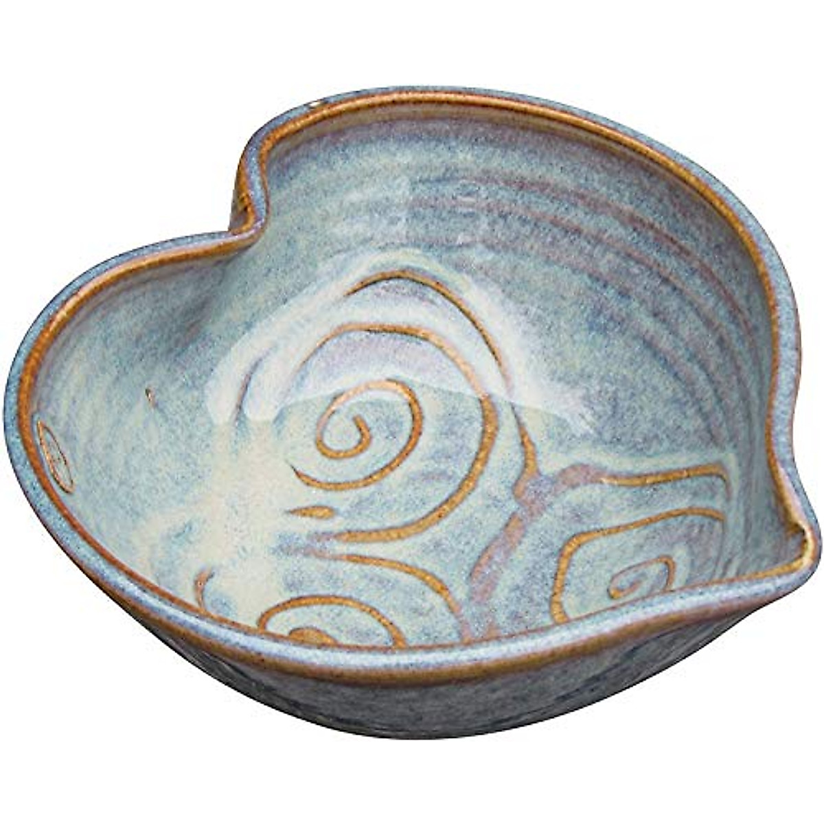 Castle Arch Pottery Ireland Irish Pottery Bowl Hand-Glazed, Heart Shaped Design 6 Diameter by 2 Height with Celtic Spiral Motif