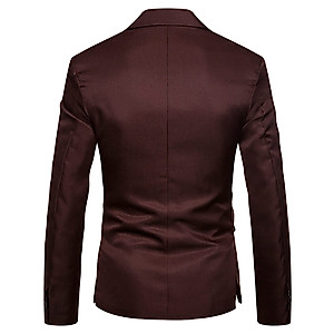 Men's Slim Fit Daily Blazer Lightweight One Button Lapel Slim Fit Business Jacket Solid Wedding Party Sport Coat (Brown,Small)